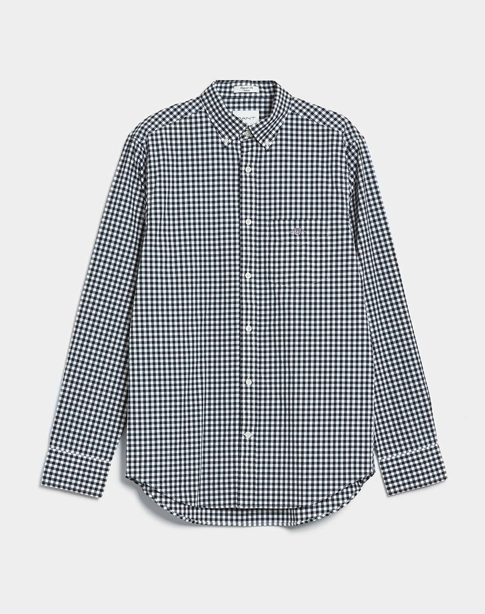 GANT ΠΟΥΚΑΜΙΣΟ ΜΜ REG POPLIN GINGHAM SHIRT - Black | Politikos-shop.gr