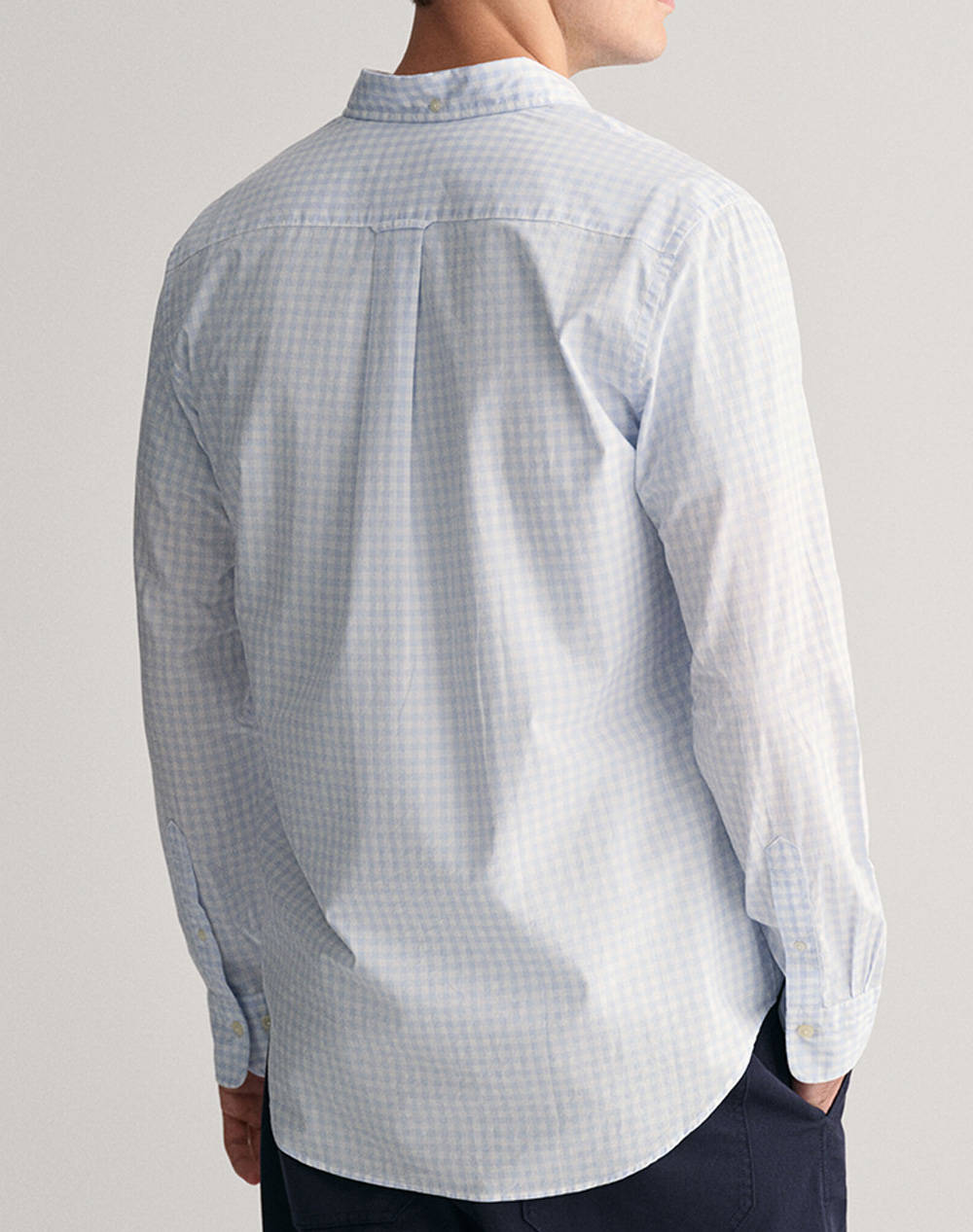 GANT ΠΟΥΚΑΜΙΣΟ ΜΜ REG POPLIN GINGHAM SHIRT - LightBlue | Politikos-shop.gr