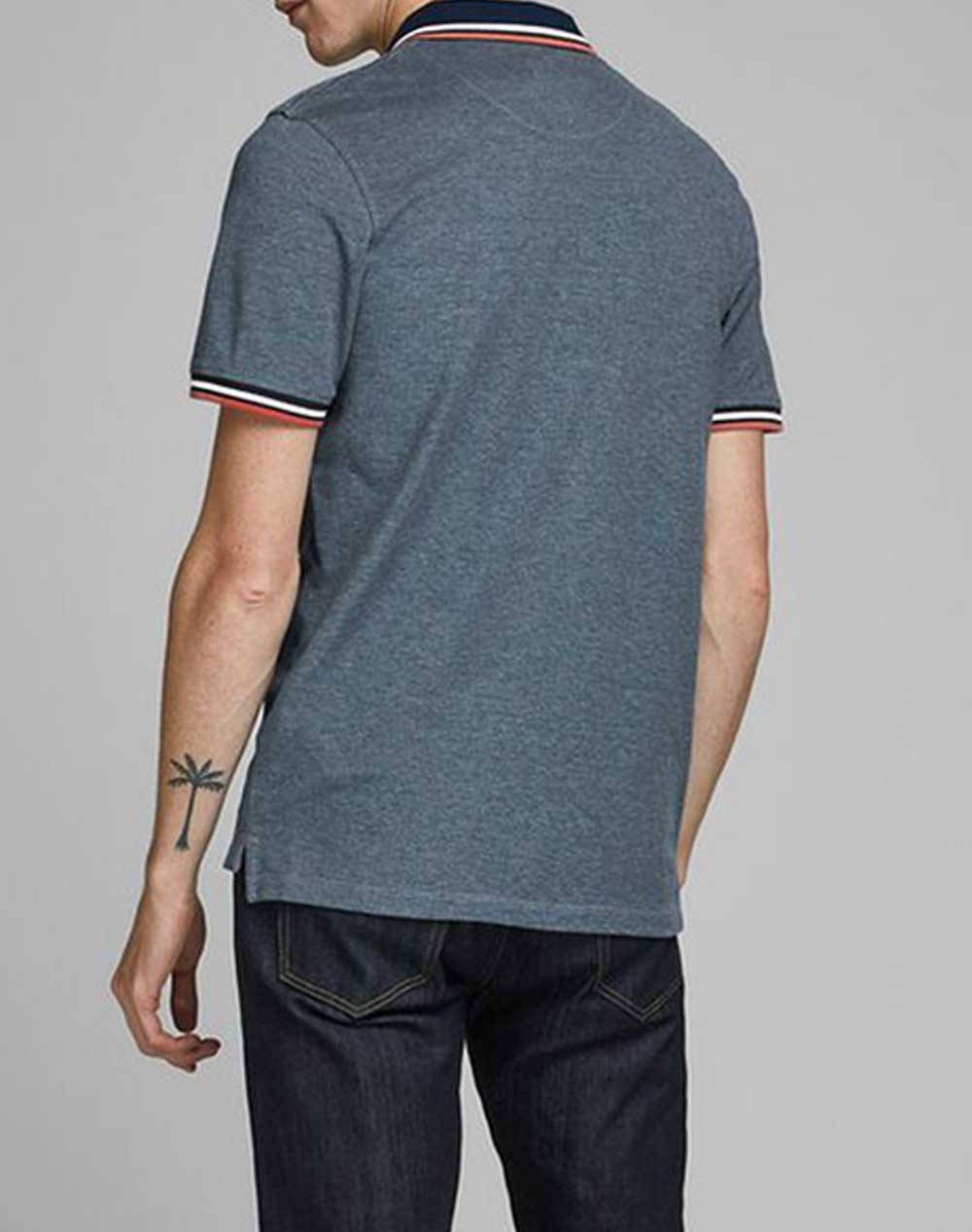 JACK&JONES ΜΠΛΟΥΖΑ ΑΝΤΡΙΚΗ JJEPAULOS POLO SS NOOS - DenimBlue ...