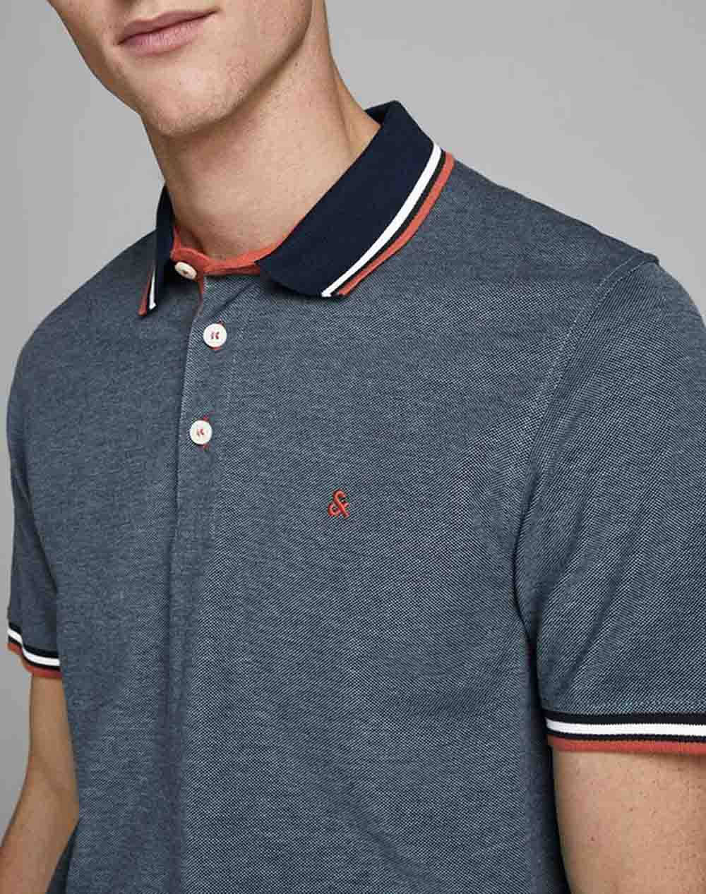 JACK&JONES ΜΠΛΟΥΖΑ ΑΝΤΡΙΚΗ JJEPAULOS POLO SS NOOS - DenimBlue ...