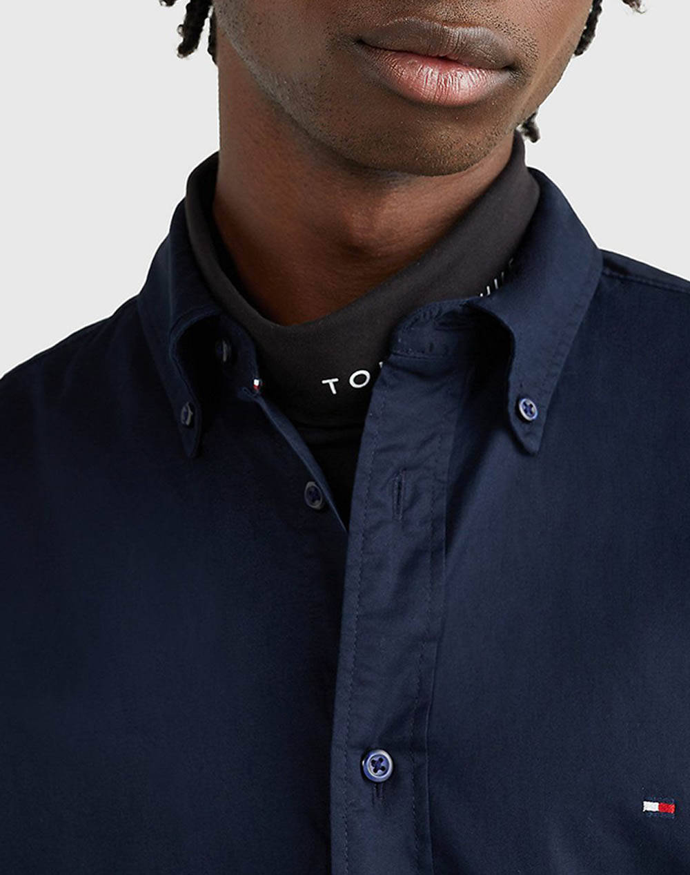 TOMMY HILFIGER ΠΟΥΚΑΜΙΣΟ CORE FLEX POPLIN RF SHIRT - MidnightBlue ...