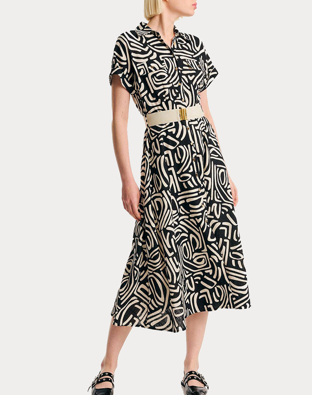 FOREL Φόρεμα σεμιζιέ midi - Mixed | Politikos-shop.gr