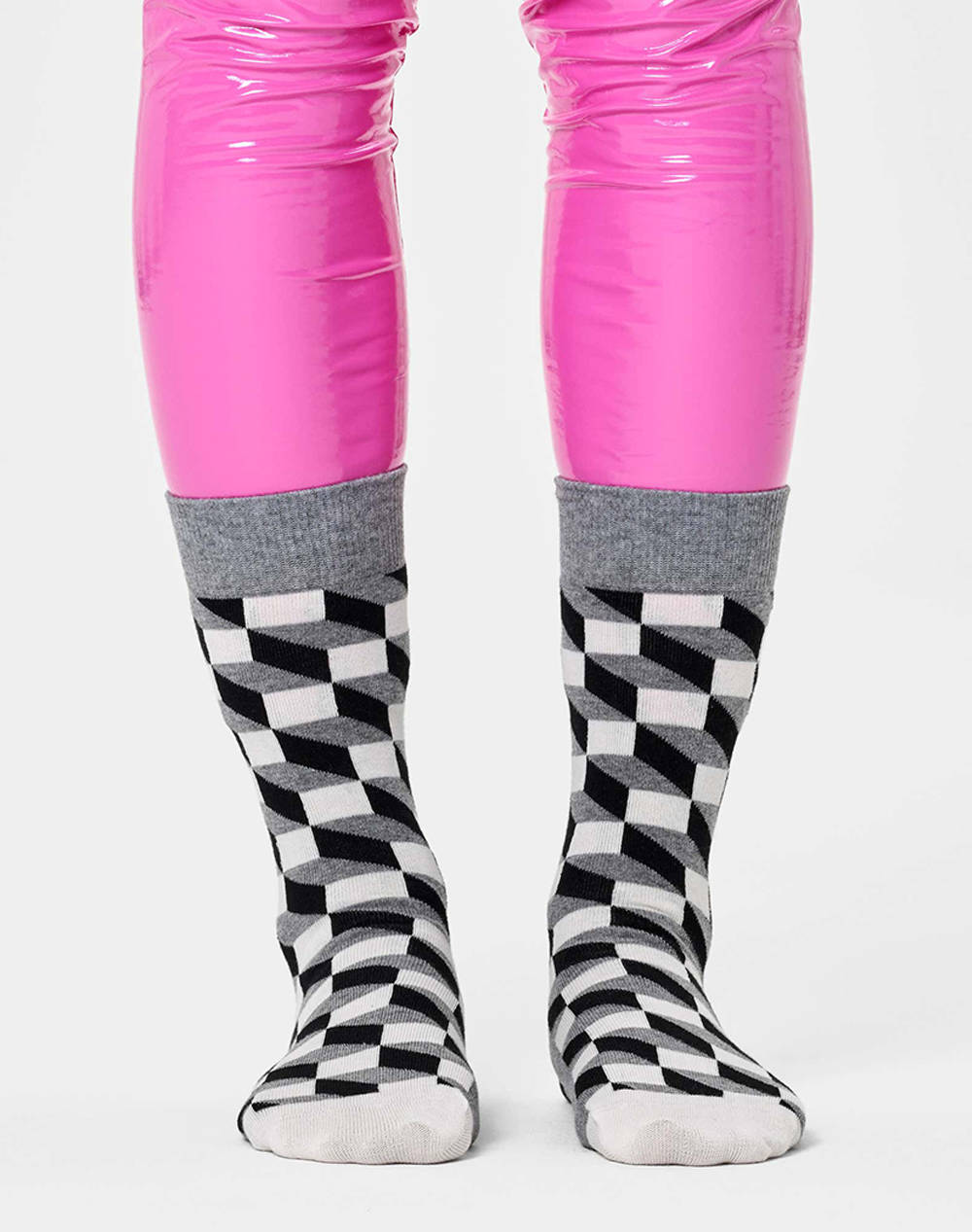 HAPPY SOCKS Filled Optic Sock - Gray | Politikos-shop.gr