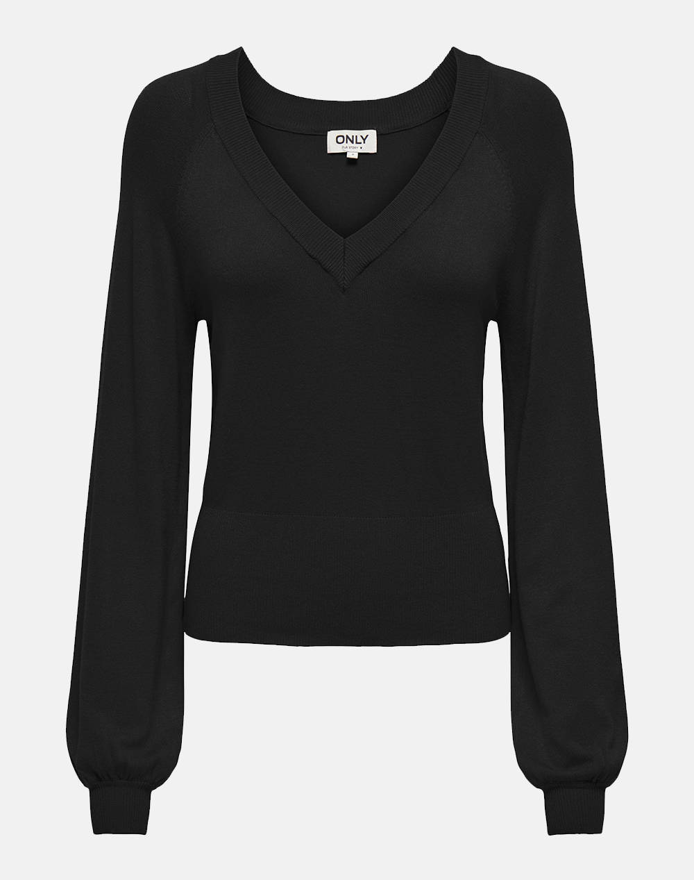 ONLY ONLJULIE LIFE LS SHORT V-NECK CC KNT - Black | Politikos-shop.gr