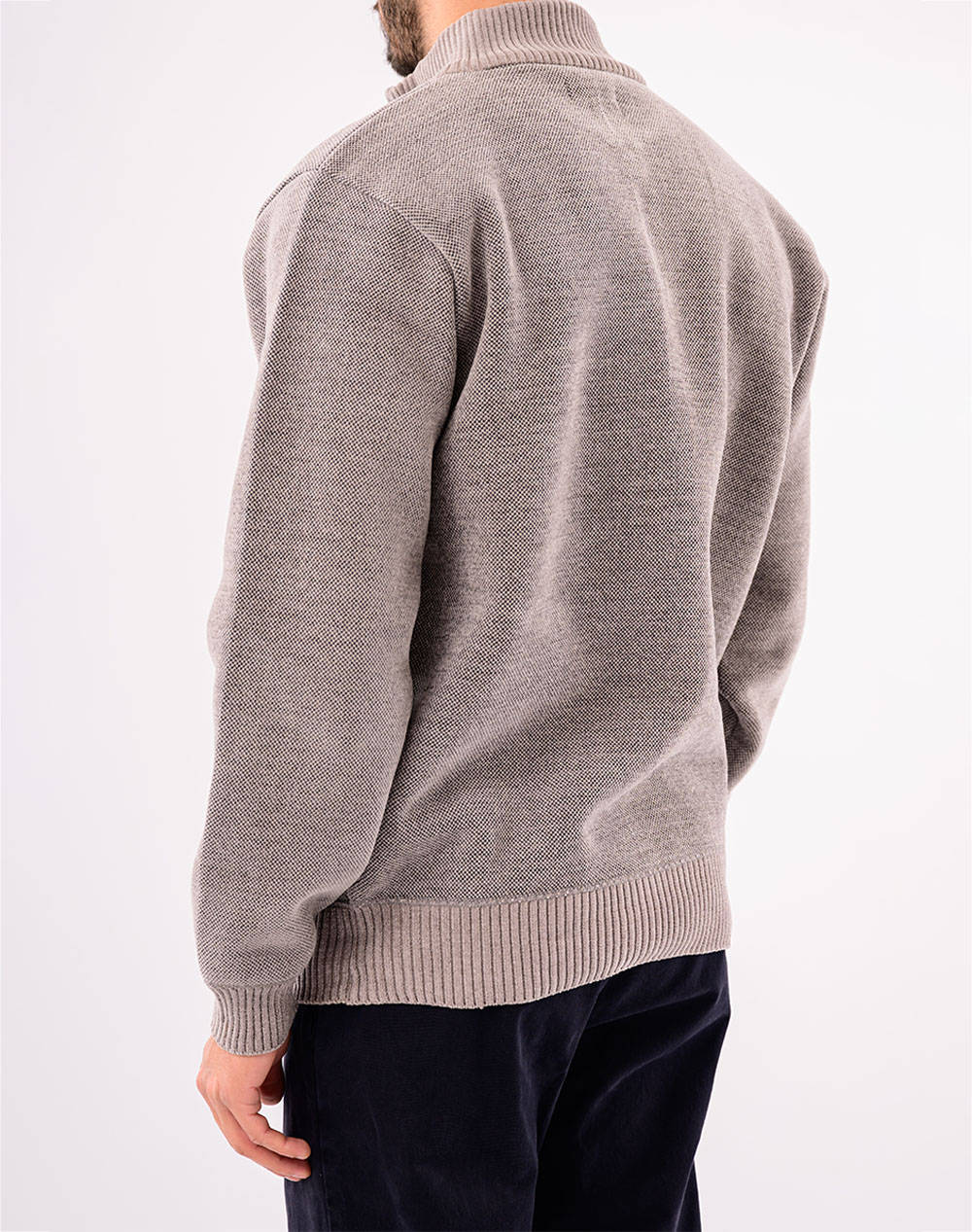 LEXTON ΠΛΕΚΤΟ HALF ZIP - Biege | Politikos-shop.gr