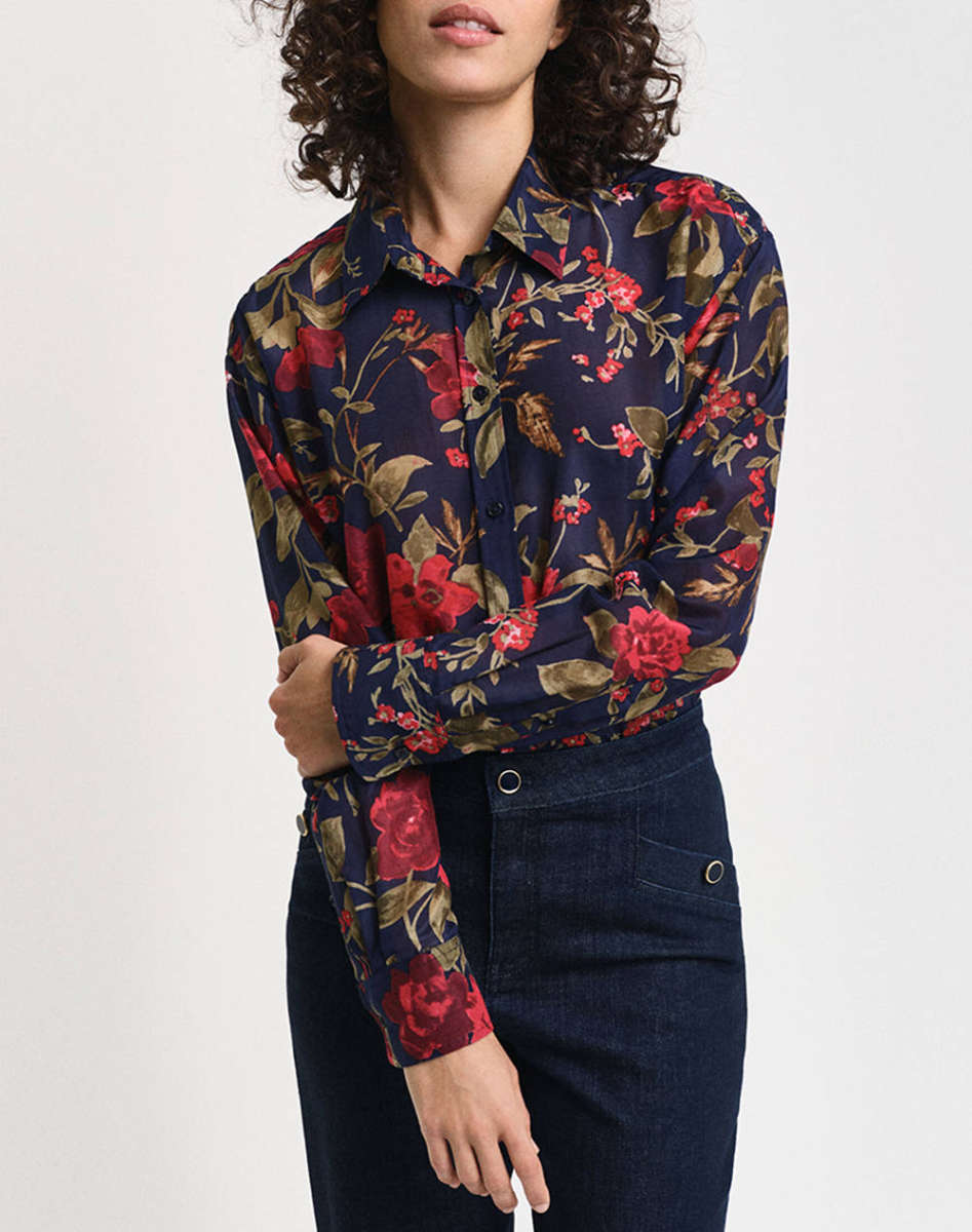 GANT ΠΟΥΚΑΜΙΣΟ ΜΜ REL ROSE PRINT COT SILK SHIRT - Multi | Politikos-shop.gr