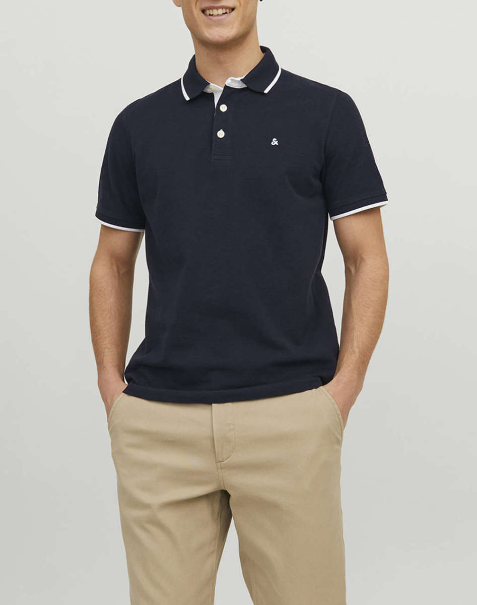 JACK&JONES ΜΠΛΟΥΖΑ ΑΝΤΡΙΚΗ JJEPAULOS POLO SS NOOS - MidnightBlue ...