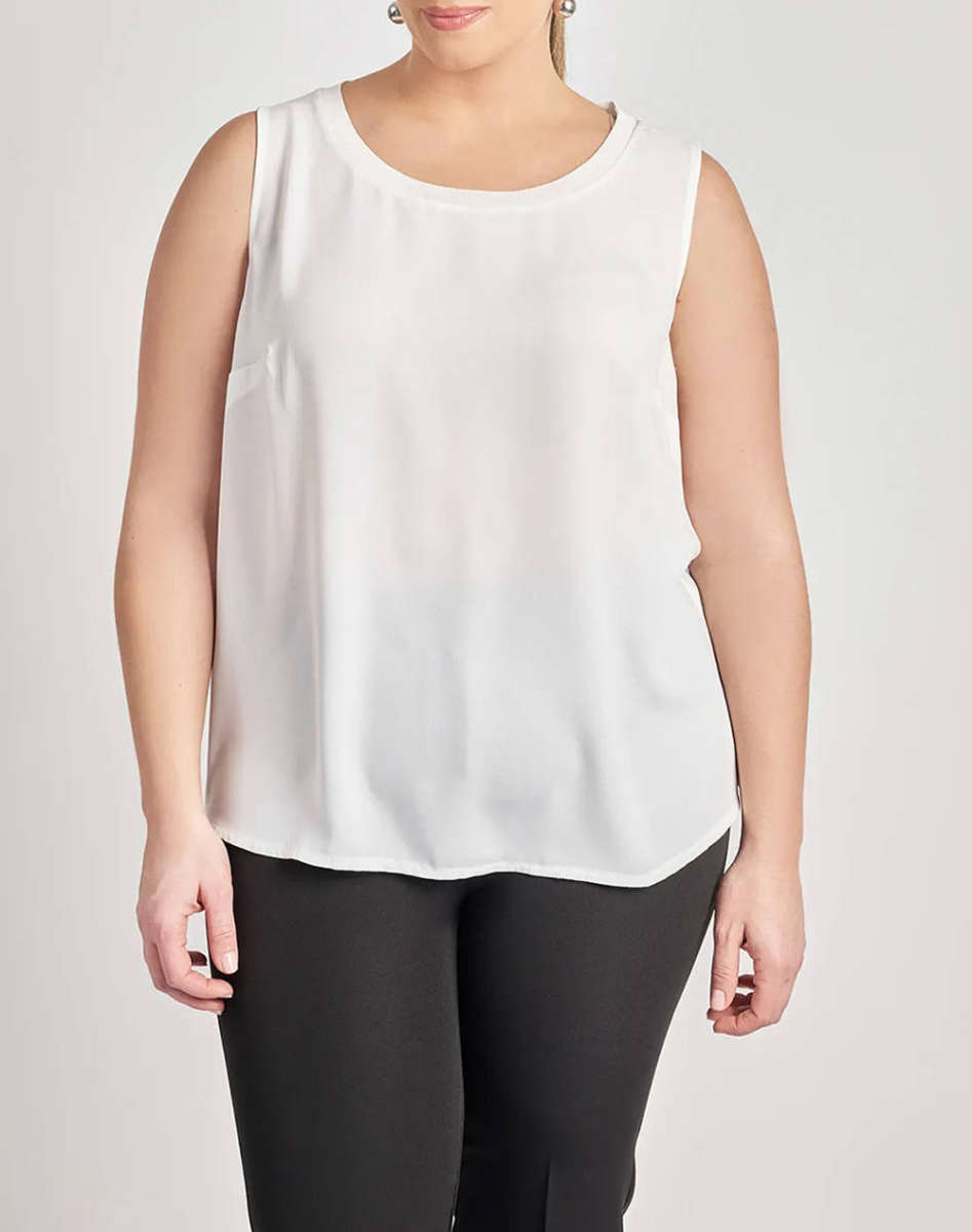 PARABITA Αμάνικο τοπ - White | Politikos-shop.gr