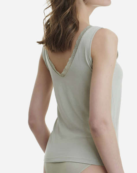 WALK ΓΥΝΑΙΚΕΙΟ V-NECK TOP ΦΑΡΔΙΑ ΤΙΡΑΝΤΑ ΔΑΝΤΕΛΑ/BAMBOO - Khaki ...